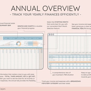 Canadian Tax Laws Bookkeeping Template for Small Business Accounting ...