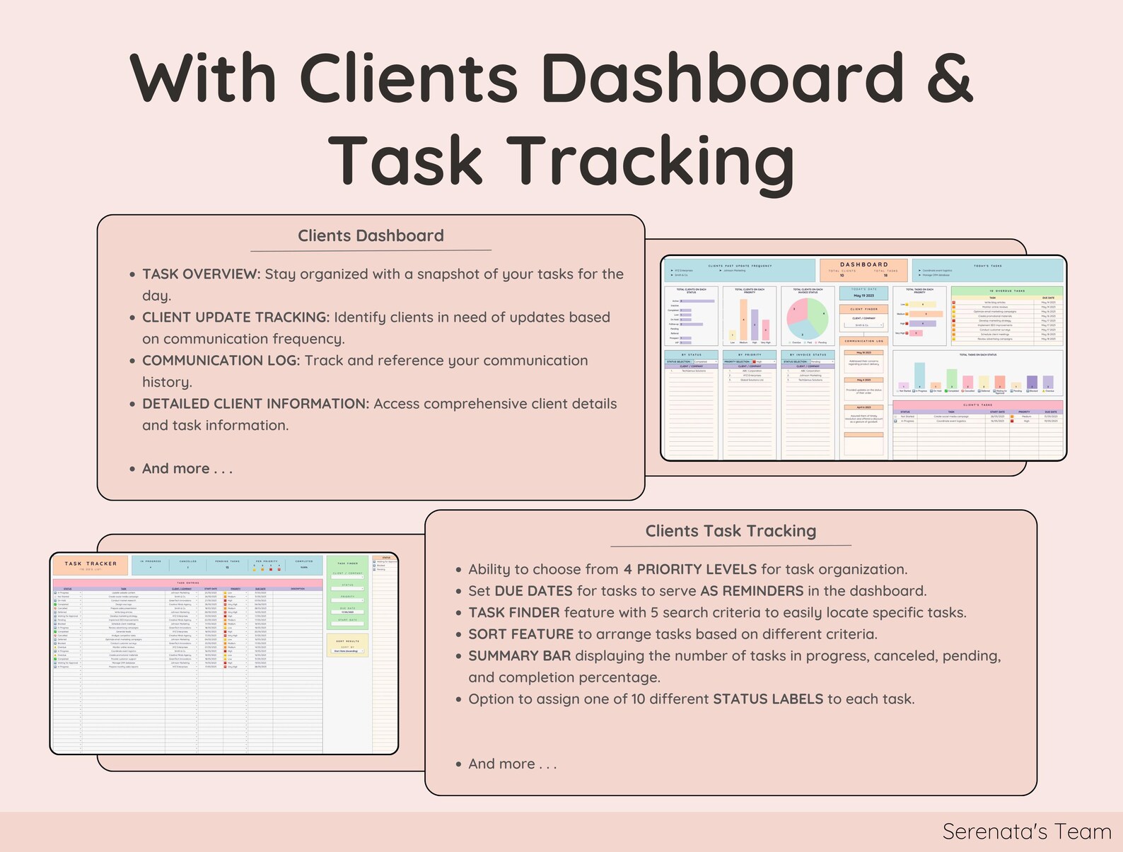 Client Business Starter Kit Google Sheets Excel Bookkeeping Invoice CRM ...
