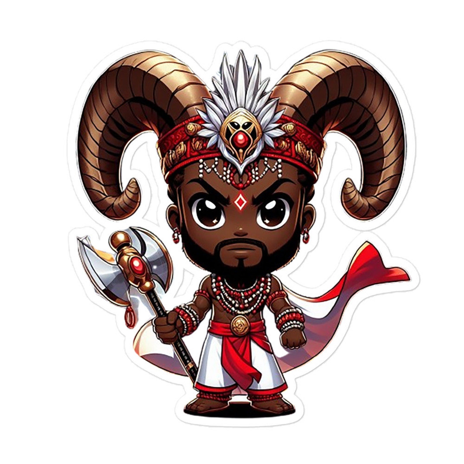 Chango Orisha Sticker, Chango Sticker, Orisha God of Thunder, African ...