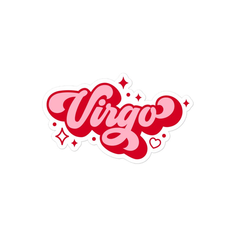 Virgo Pink Red Sticker, Zodiac Sticker, Astrology Decal, Laptop Sticker ...