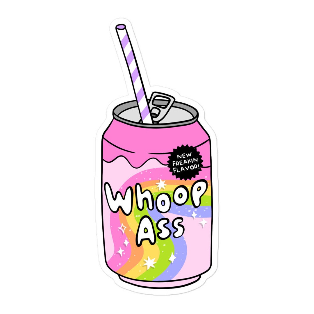Can of Whoop Ass Sticker, Funny Laptop Decal, Vinyl Sticker, Humorous ...