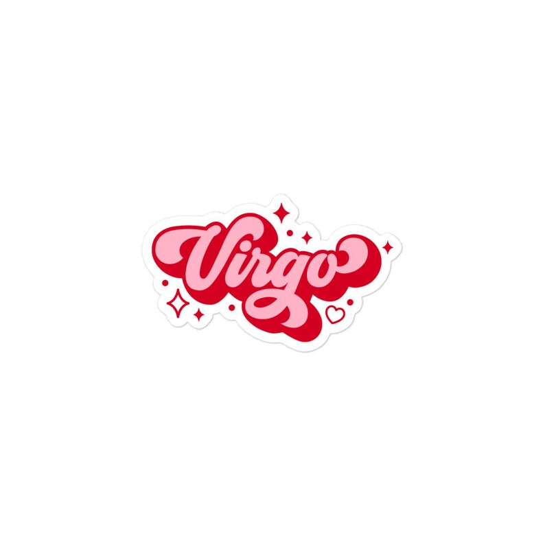 Virgo Pink Red Sticker, Zodiac Sticker, Astrology Decal, Laptop Sticker ...