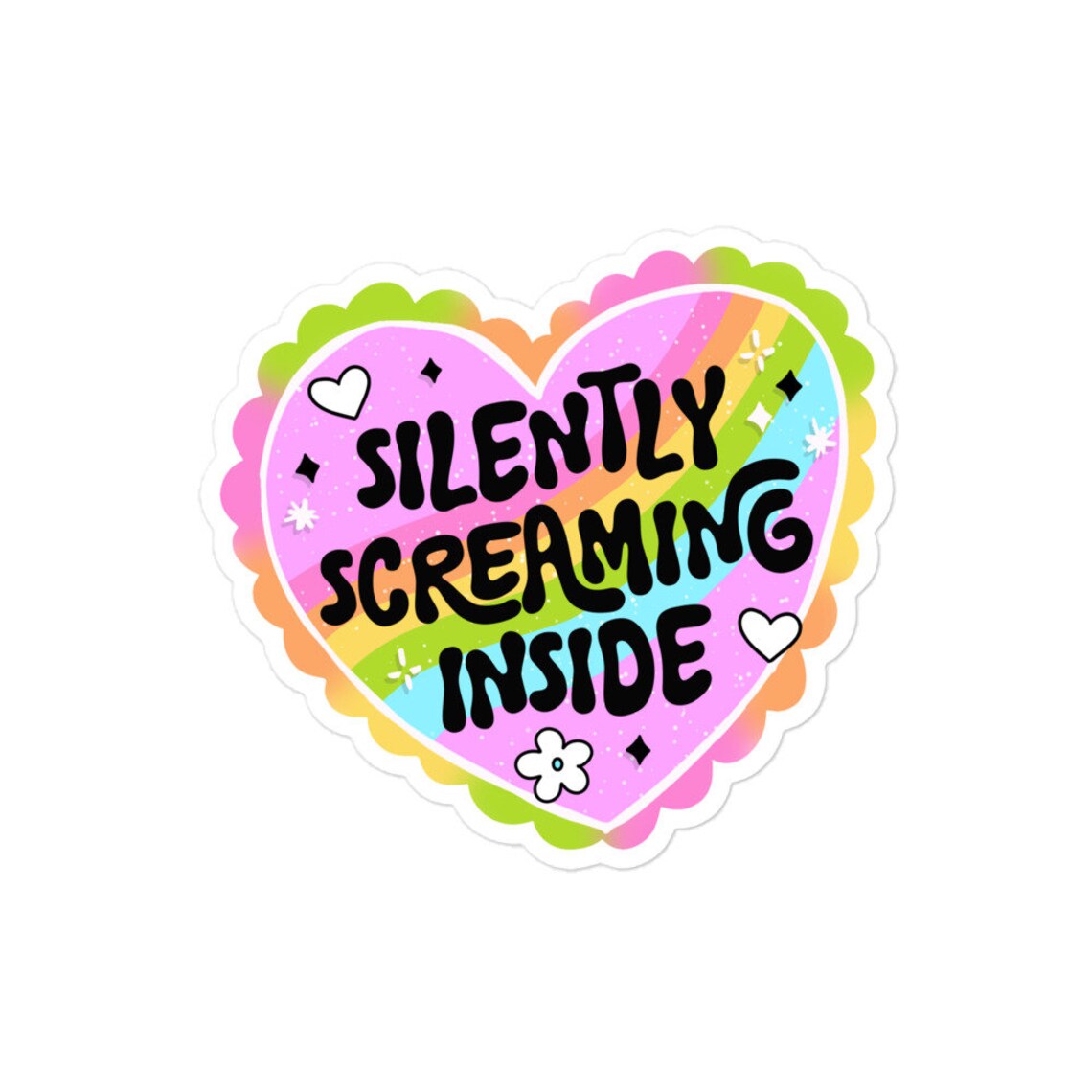 Silently Screaming Vinyl Sticker, Funny Laptop Decal, Water Bottle ...