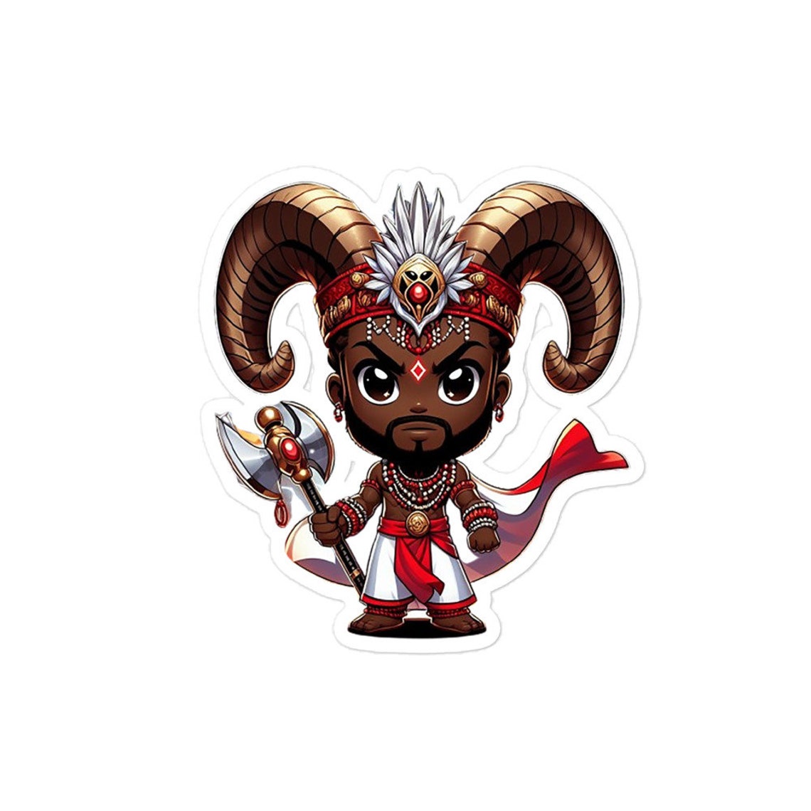 Chango Orisha Sticker, Chango Sticker, Orisha God of Thunder, African ...