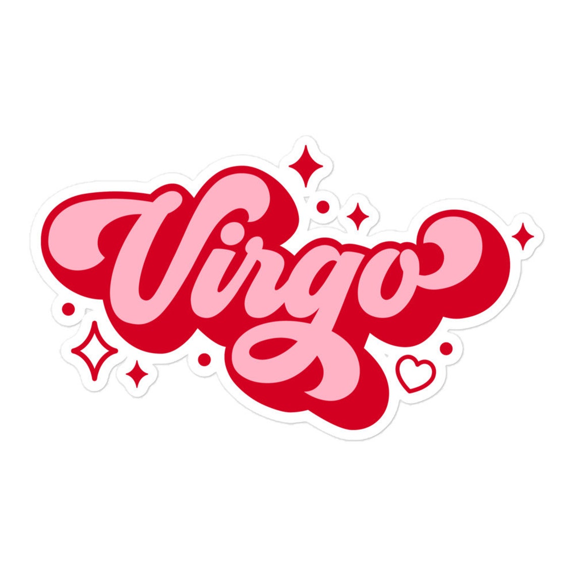 Virgo Pink Red Sticker, Zodiac Sticker, Astrology Decal, Laptop Sticker ...