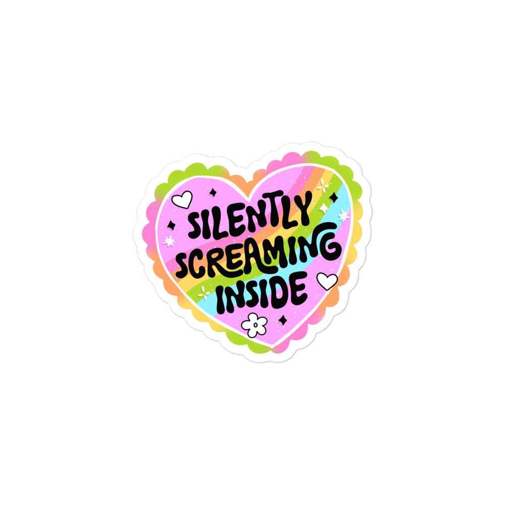 Silently Screaming Vinyl Sticker, Funny Laptop Decal, Water Bottle ...