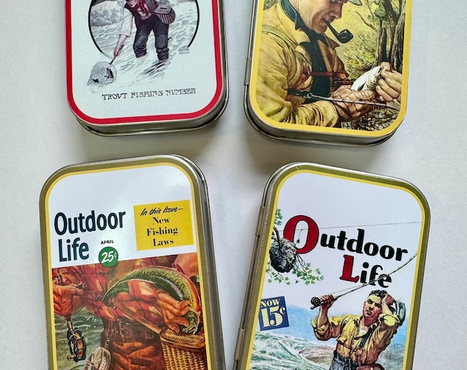 Fly Fishing Box – Vintage Retro-style Pocket Tin Fly Box for Dry Flies ...