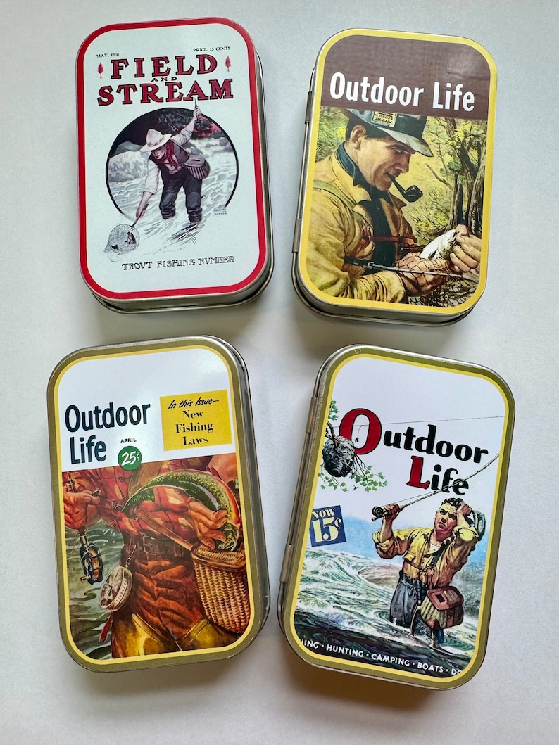 Vintage Fly Fishing Box – Retro Pocket Tin With Magazine Art - Etsy