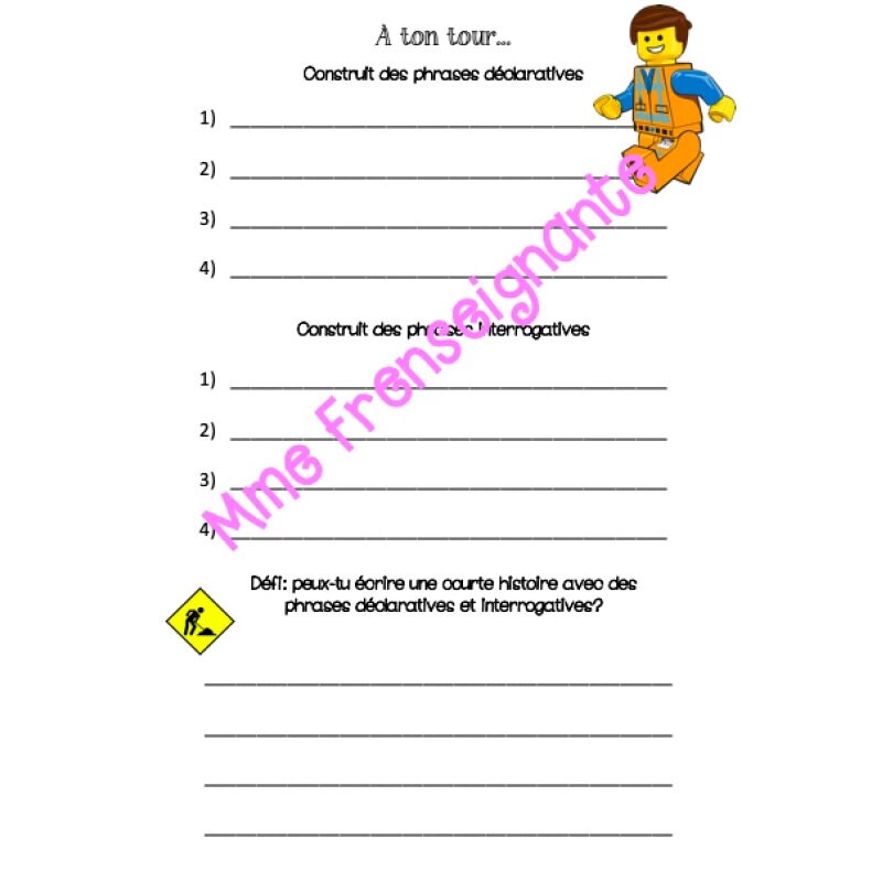 Types De Phrases Activités Exercices Français French Grade 4-6 ...