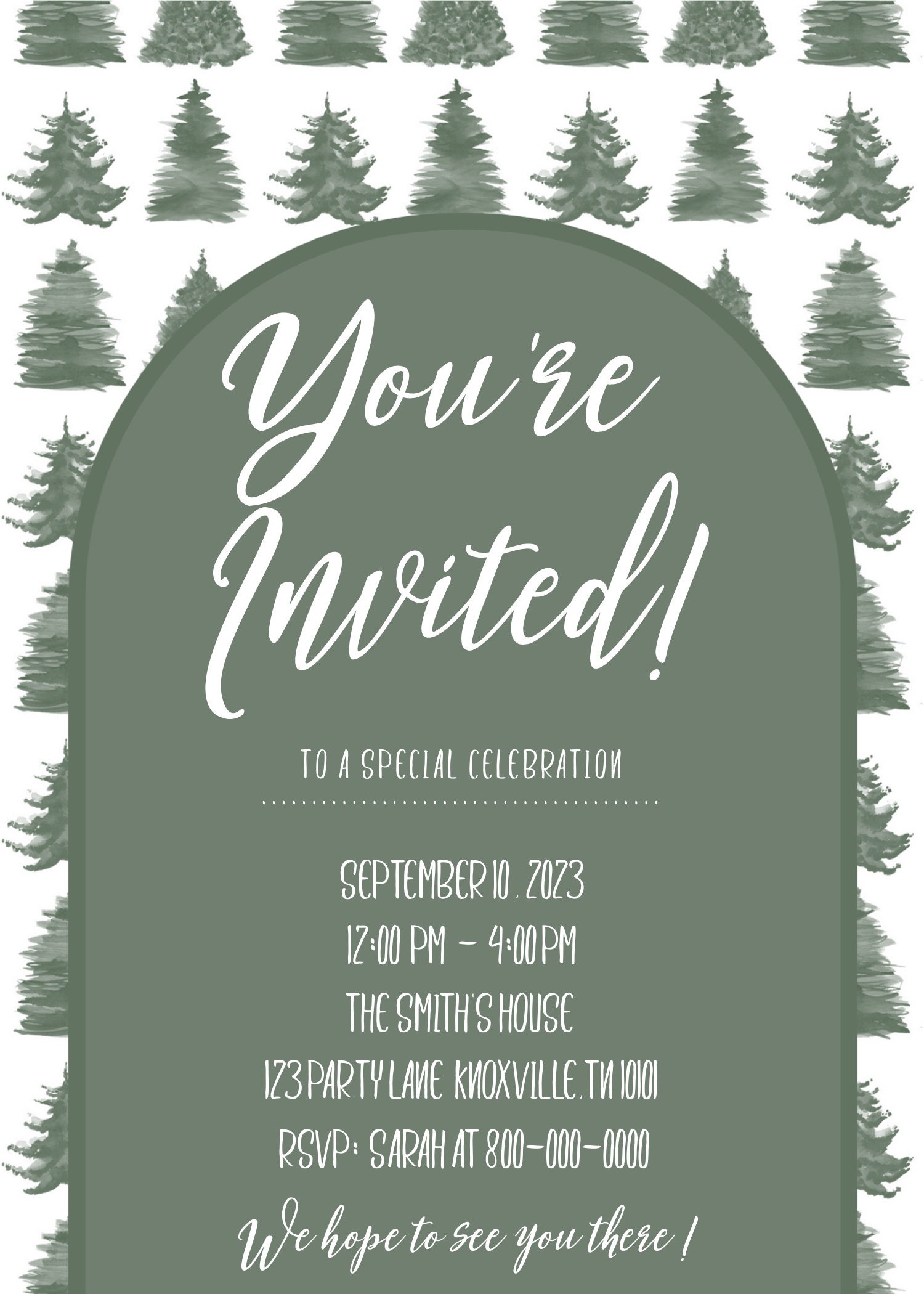 You're Invited trees Event Invitation Downloadable - Etsy