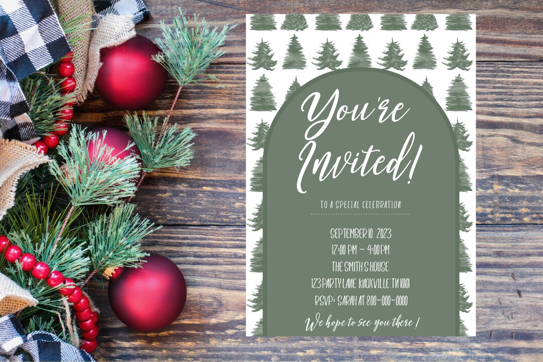 You're Invited trees Event Invitation Downloadable - Etsy