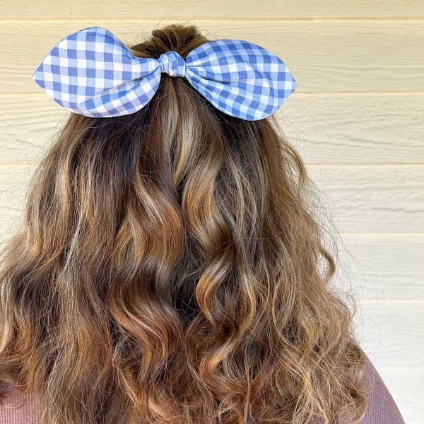 Gingham Bow Print Fabric - Etsy