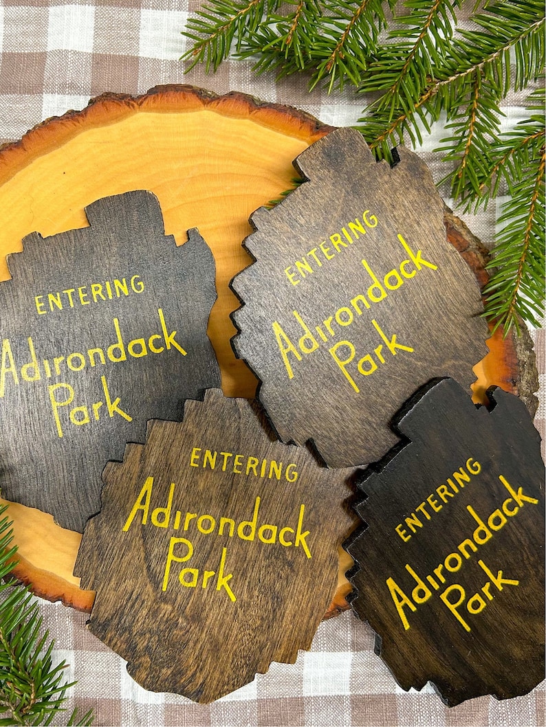 Entering Adirondack Park | Adirondack Park Sign Coasters| Upstate NY ...