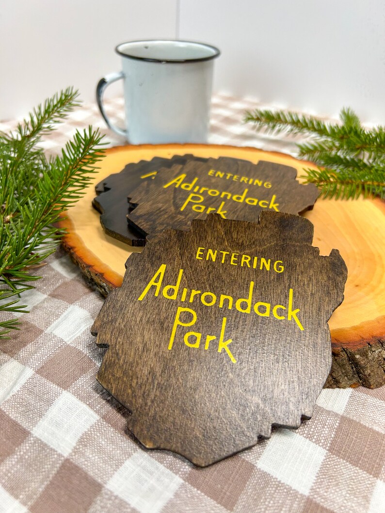 Entering Adirondack Park | Adirondack Park Sign Coasters| Upstate NY ...