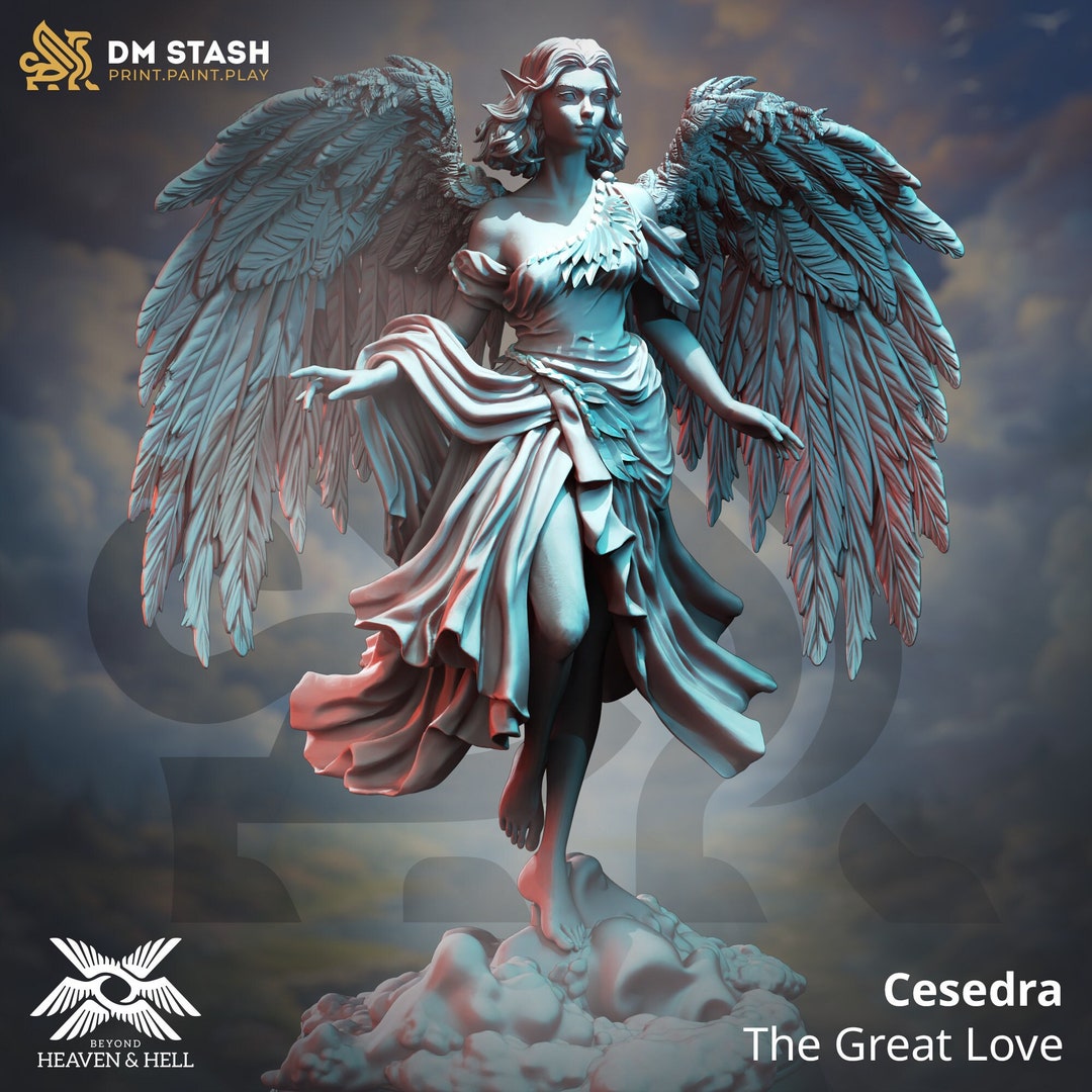Cesedra Aasimar Miniature: Angel Dnd Tabletop Model (32mm / 75mm) - Etsy UK