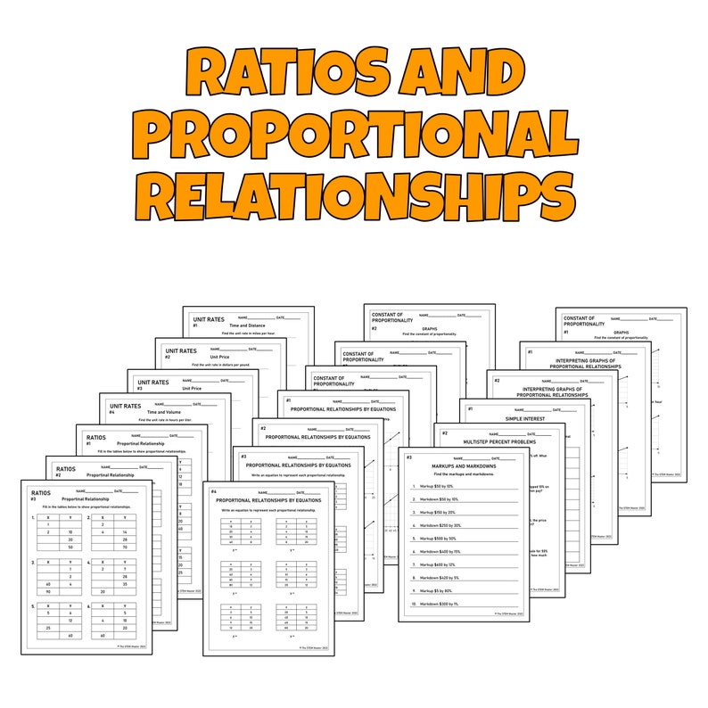 7th Grade Math Common Core Printable Practice Worksheets - Etsy