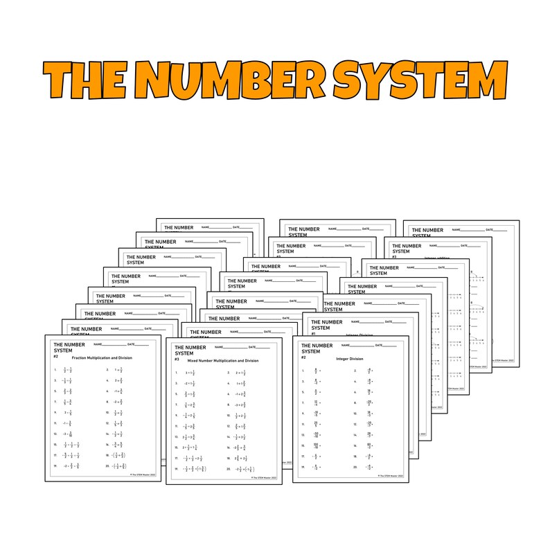 7th Grade Math Common Core Printable Practice Worksheets - Etsy