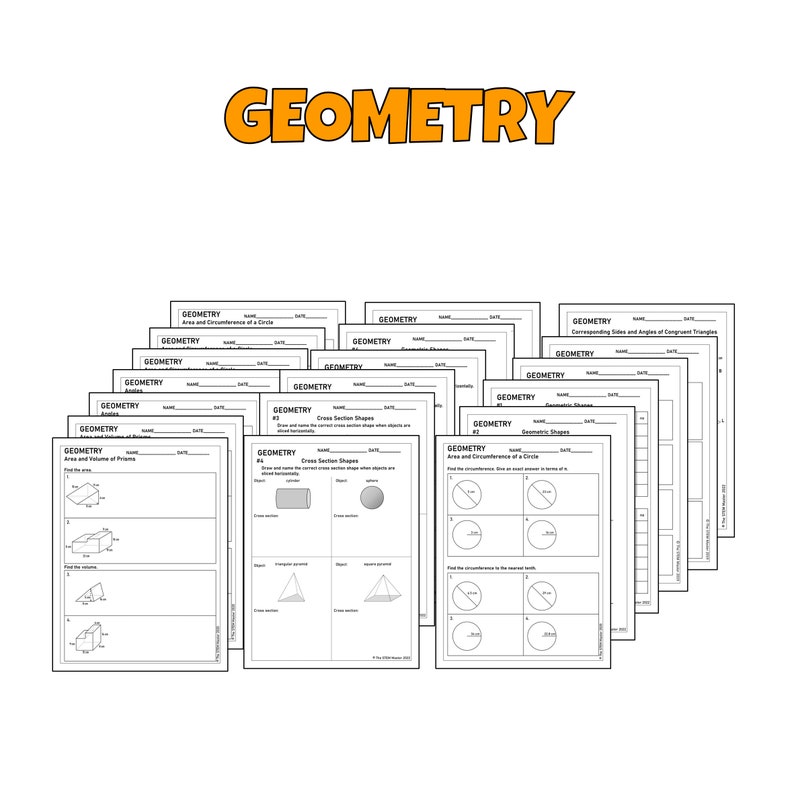 7th Grade Math Common Core Printable Practice Worksheets - Etsy