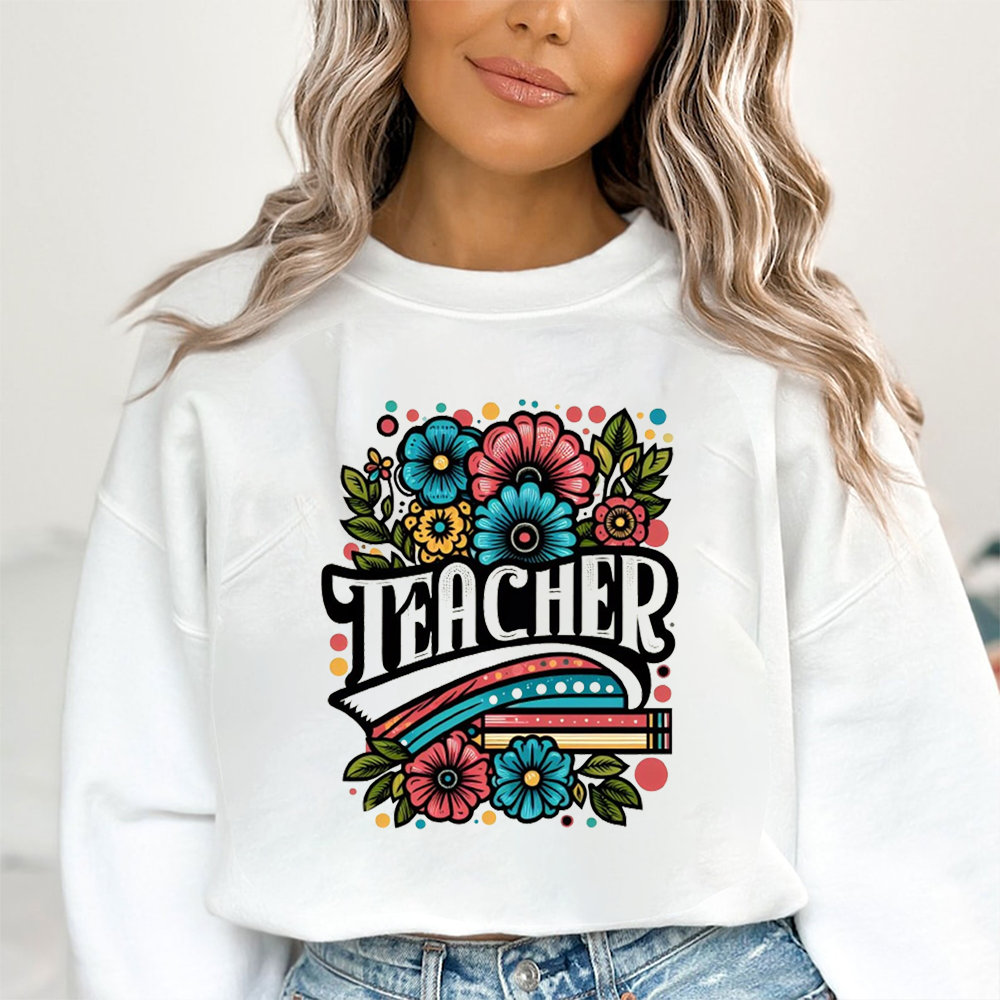 Floral Teacher Png, Wild Flower Teacher, Teacher Clipart, Teach Love ...