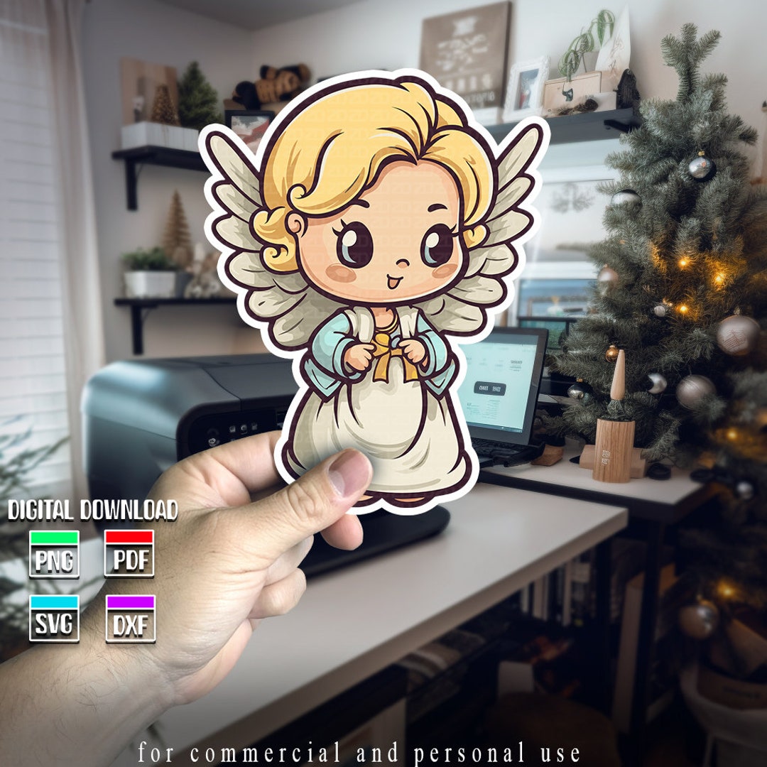 Christmas Angel SVG • Clip Art Cut File Silhouette Dxf Eps Png Jpg ...