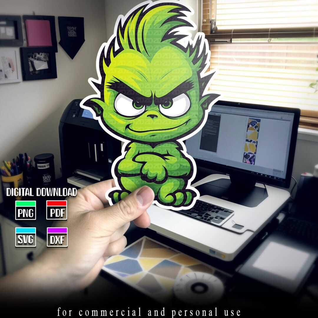 The Grinch Clipart Design, Chibi Grinch, Christmas Grinch Design - Etsy
