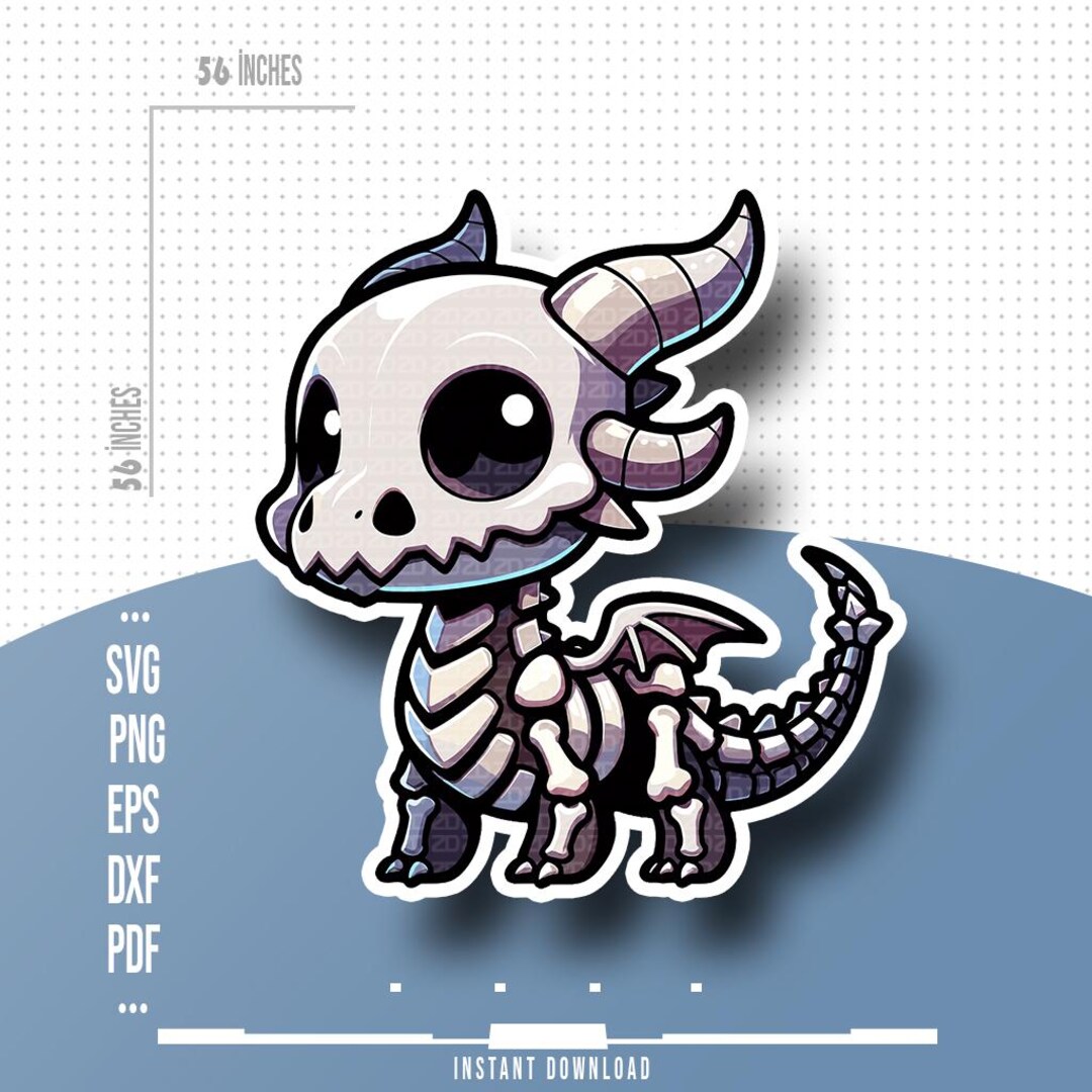 Chibi Dracolich Clipart for Dnd • Cute Undead Dragon Digital Art Png ...