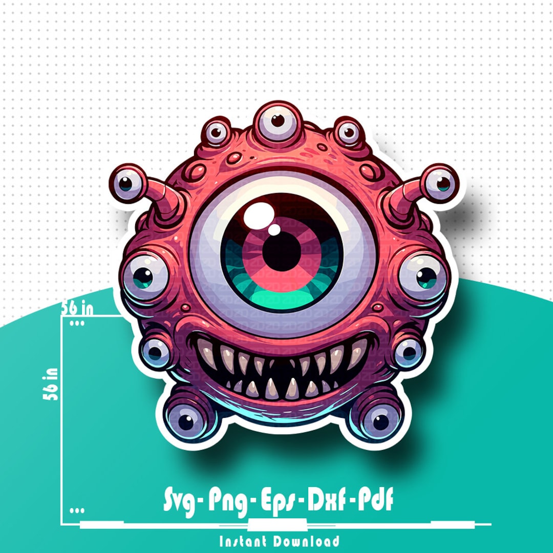 Dnd Beholder Svg Clipart,3 Svg, Beholder Shirt Design, D20 Svg, D20 ...