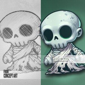 Chibi Wight Clipart for Dnd • Cute Undead Warrior Digital Art in Png ...