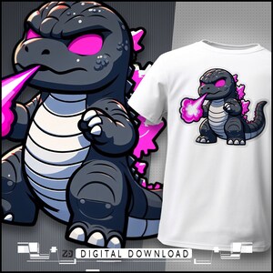 Godzilla Svg Clipart Bundle, Chibi Kaiju Svg, King of All Monsters, - Etsy