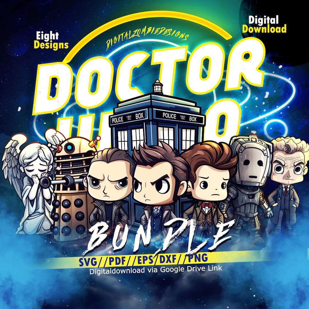 Doctor Who Characters Svg Bundle, Time Lord Png, Tardis Fanart ...