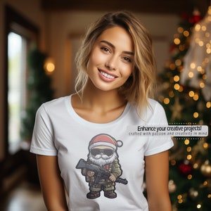 Tactical Santa Svg, Xmas Clipart, Christmas Png, Happy Holidays Sticker ...