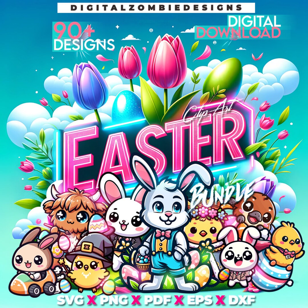 Easter SVG Bundle Easter Bunny Clipart Spring Png Risen Easter Egg ...