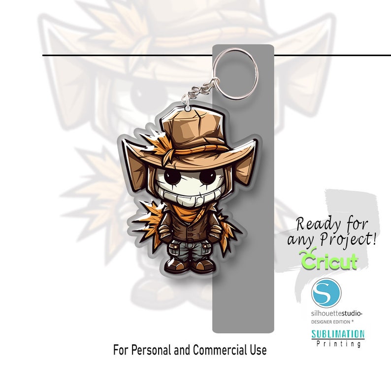 Chibi Scarecrow Clipart: Halloween Sticker Stencil (digital Download ...