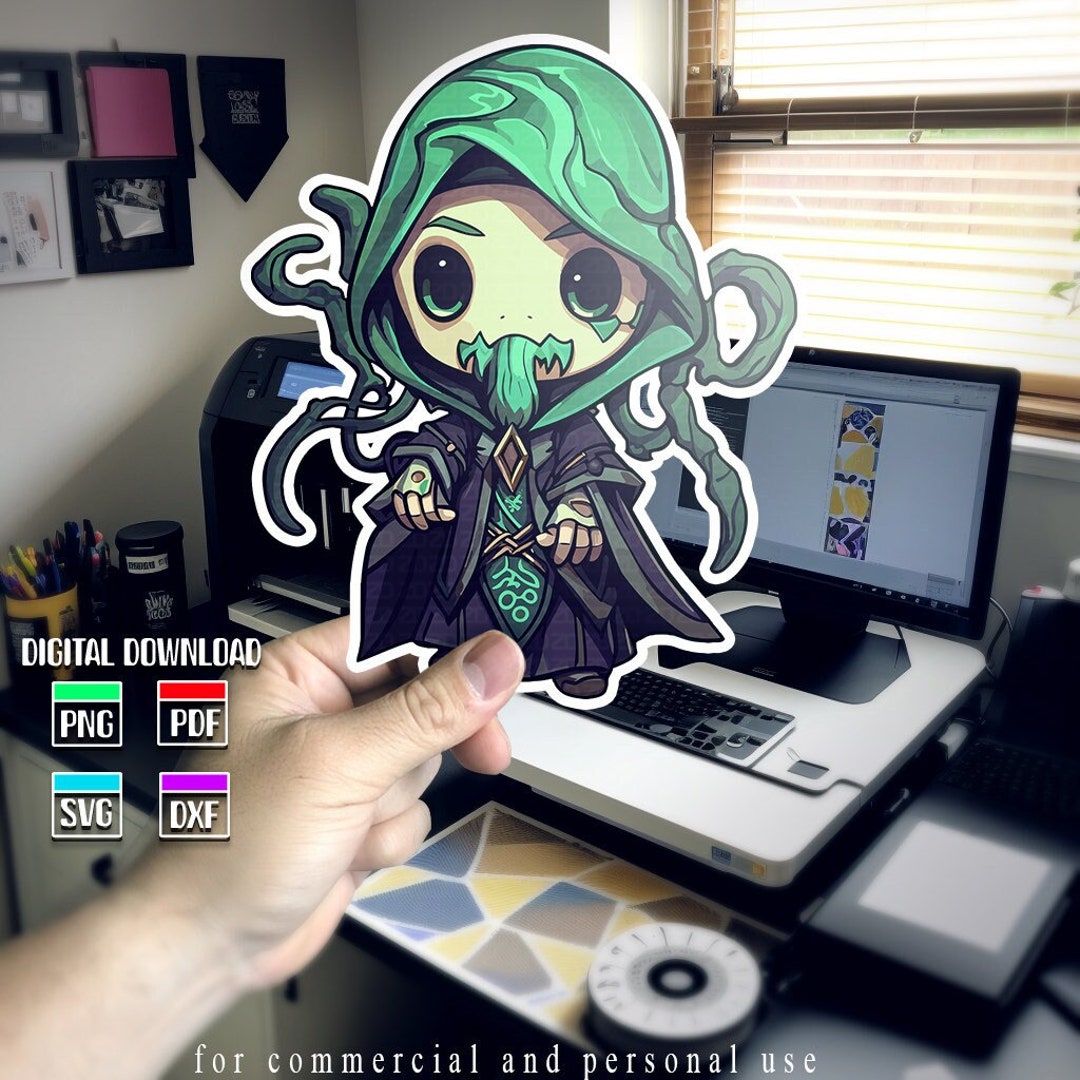 Chibi Warlock Svg, Dnd Svg, Necromancer, Dark Wizard Svg, Dice Dnd ...
