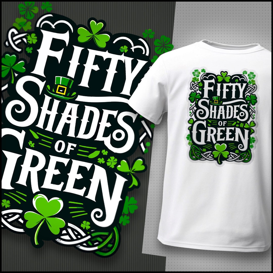 St Patricks Day SVG: Fifty Shades of Green Shamrock (digital Download ...