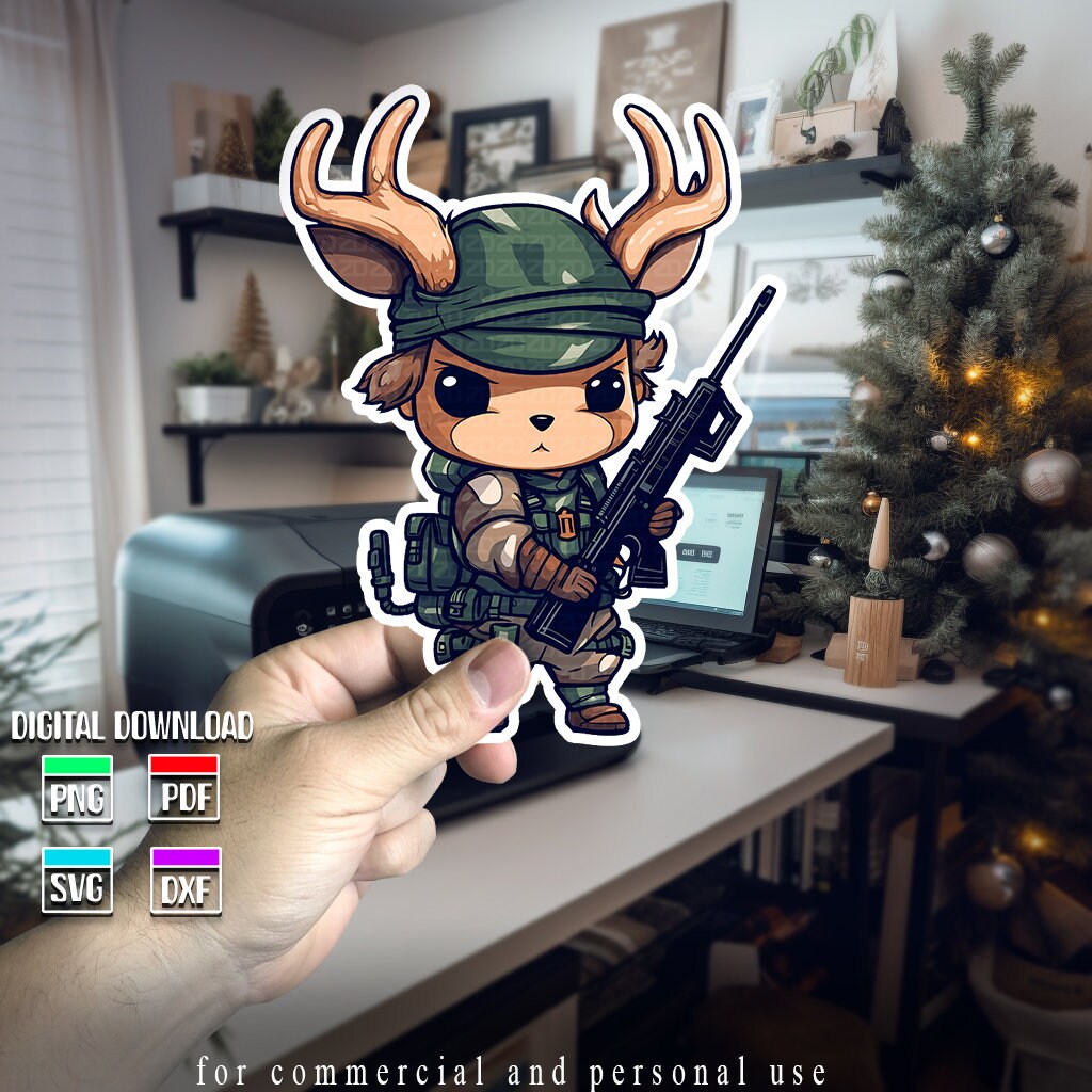 Tactical Reindeer Svg, Xmas Clipart, Christmas Png, Happy Holidays ...