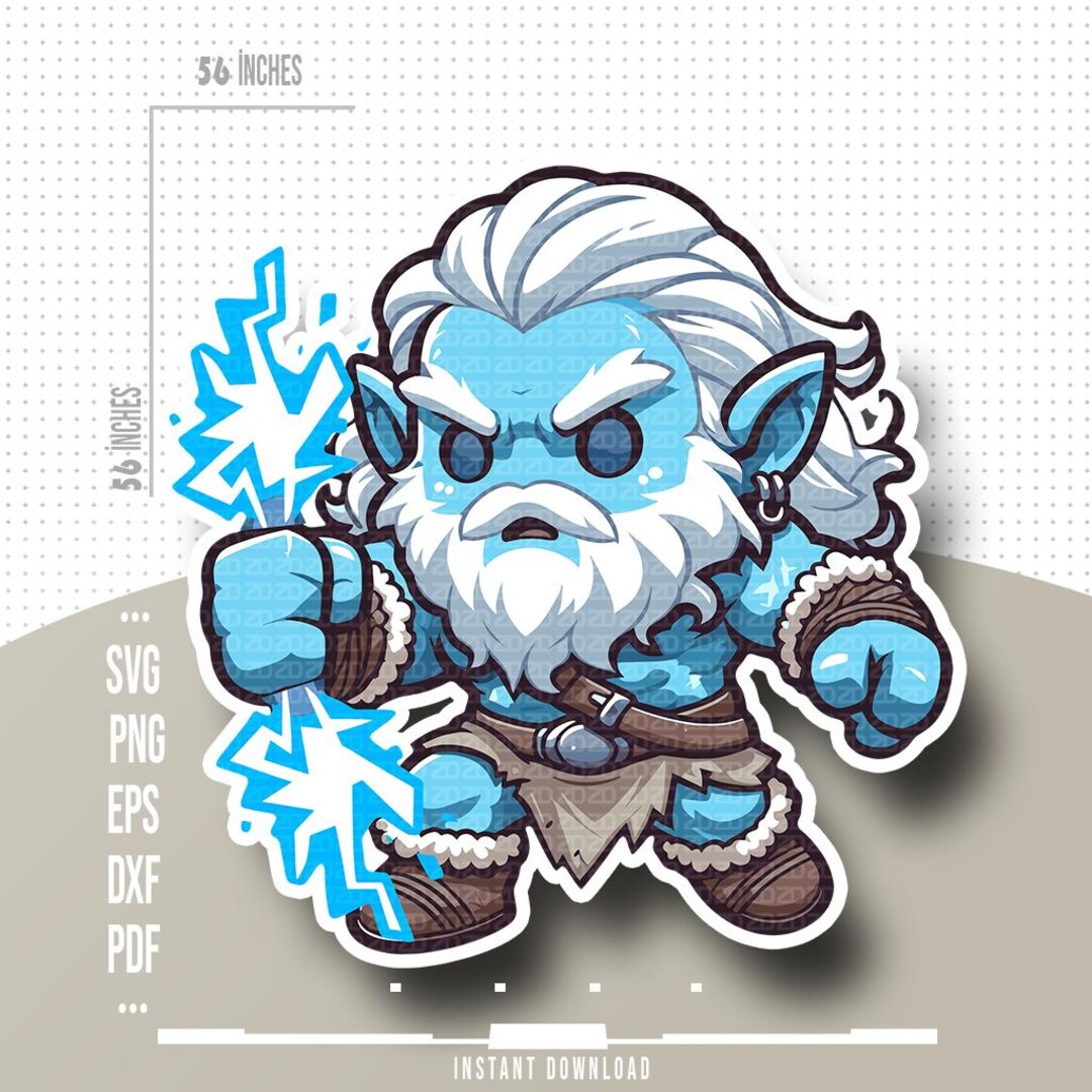 Chibi Dnd Storm Giant Clipart Fantasy Giant Character Digital Download ...
