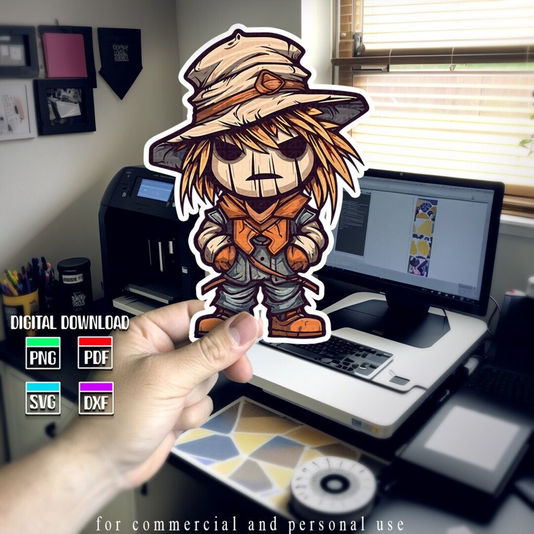 Cheerful Harvest: Chibi Scarecrow Svg, Scarecrow Png, Halloween ...