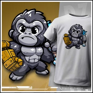 King Kong Chibi SVG Clipart for Kids Crafts, Kaiju Gorilla Vector File ...