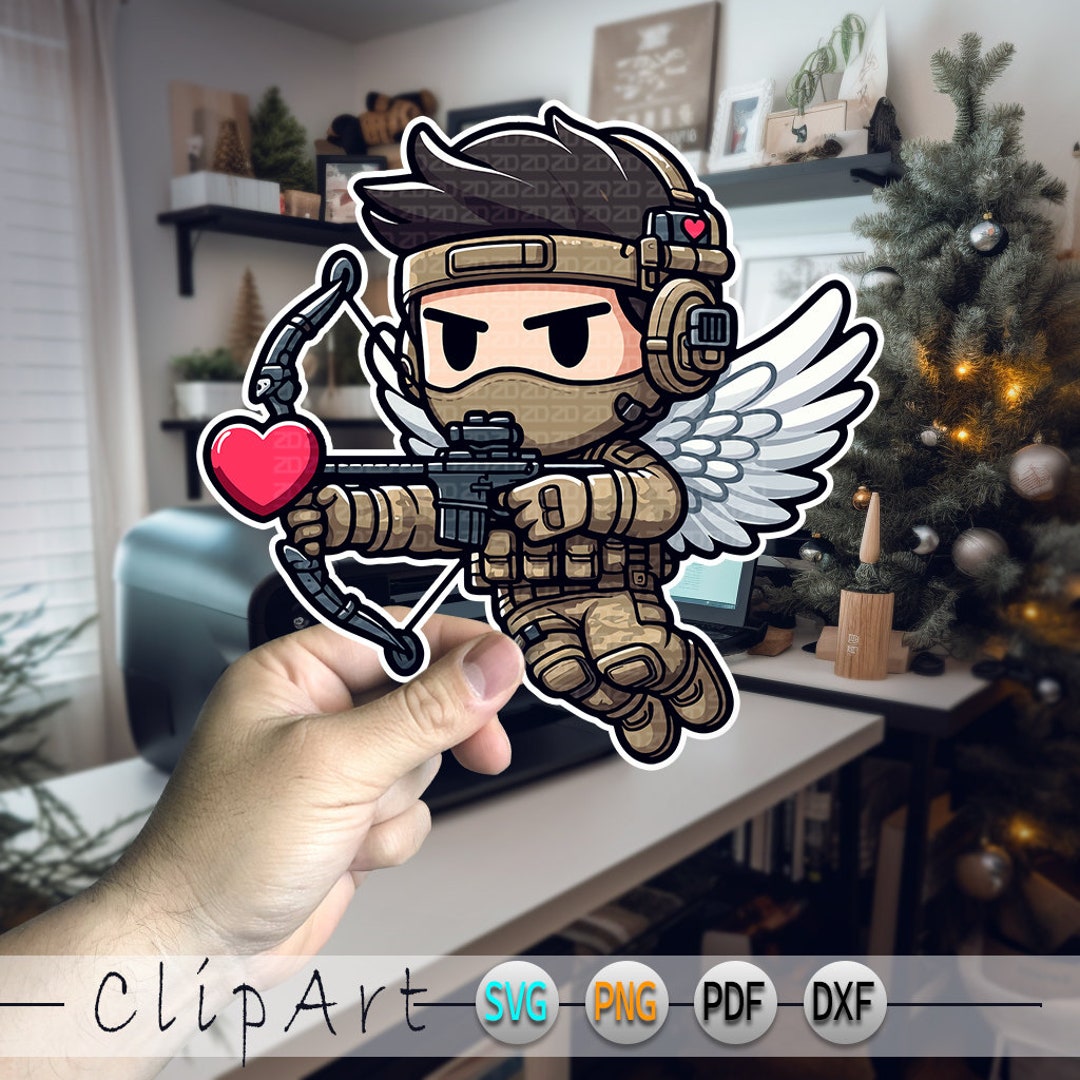 Valentines Day Cupid Svg Tactical Cupid Svg Valentines Day Gift for Him ...
