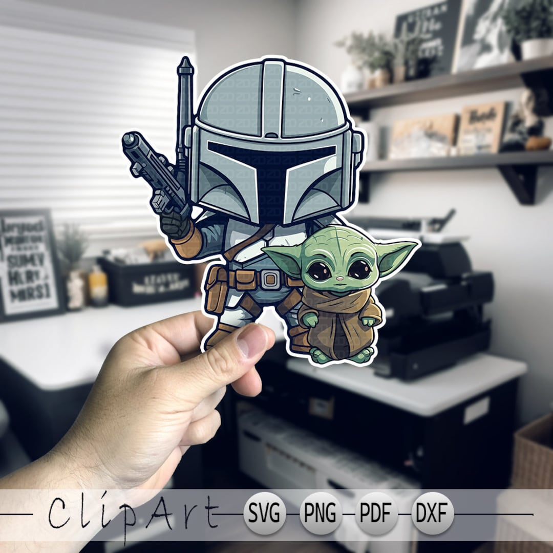 Chibi Mandalorian & Grogu Clipart, PNG, SVG (digital Download) - Etsy