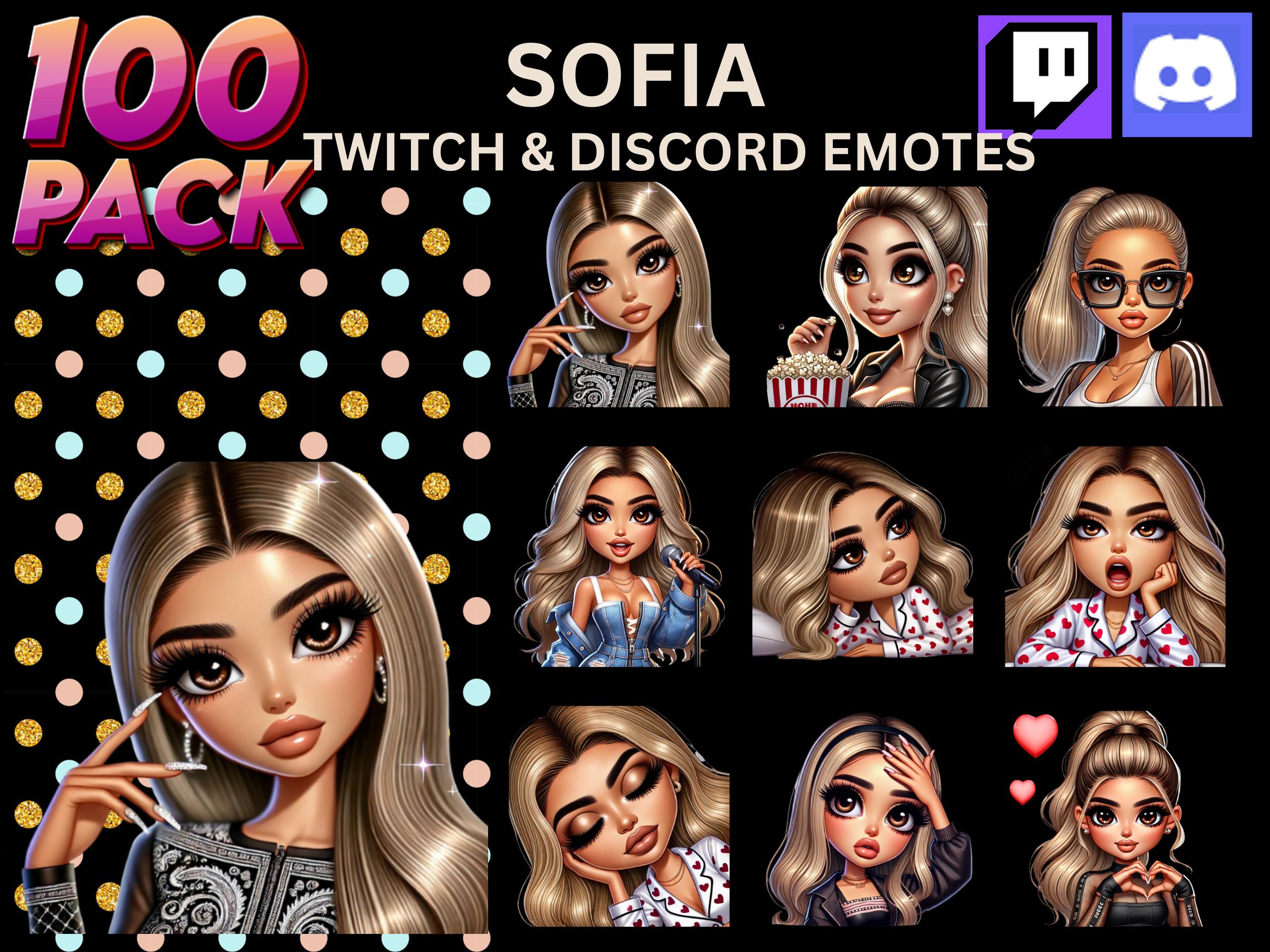 100 Female Emotes Girl Emote Twitch Discord Kick Sub Bit Badges Emojis ...