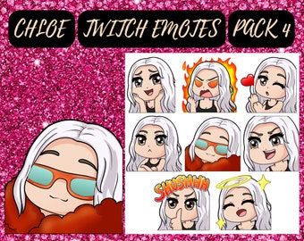 16 Twitch Female Emotes, Mega Pack, Lisa-brown Hair Brown Eyes Pale ...