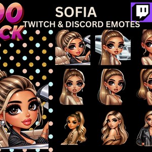 100 Female Emotes Girl Emote Twitch Discord Kick Sub Bit Badges Emojis ...