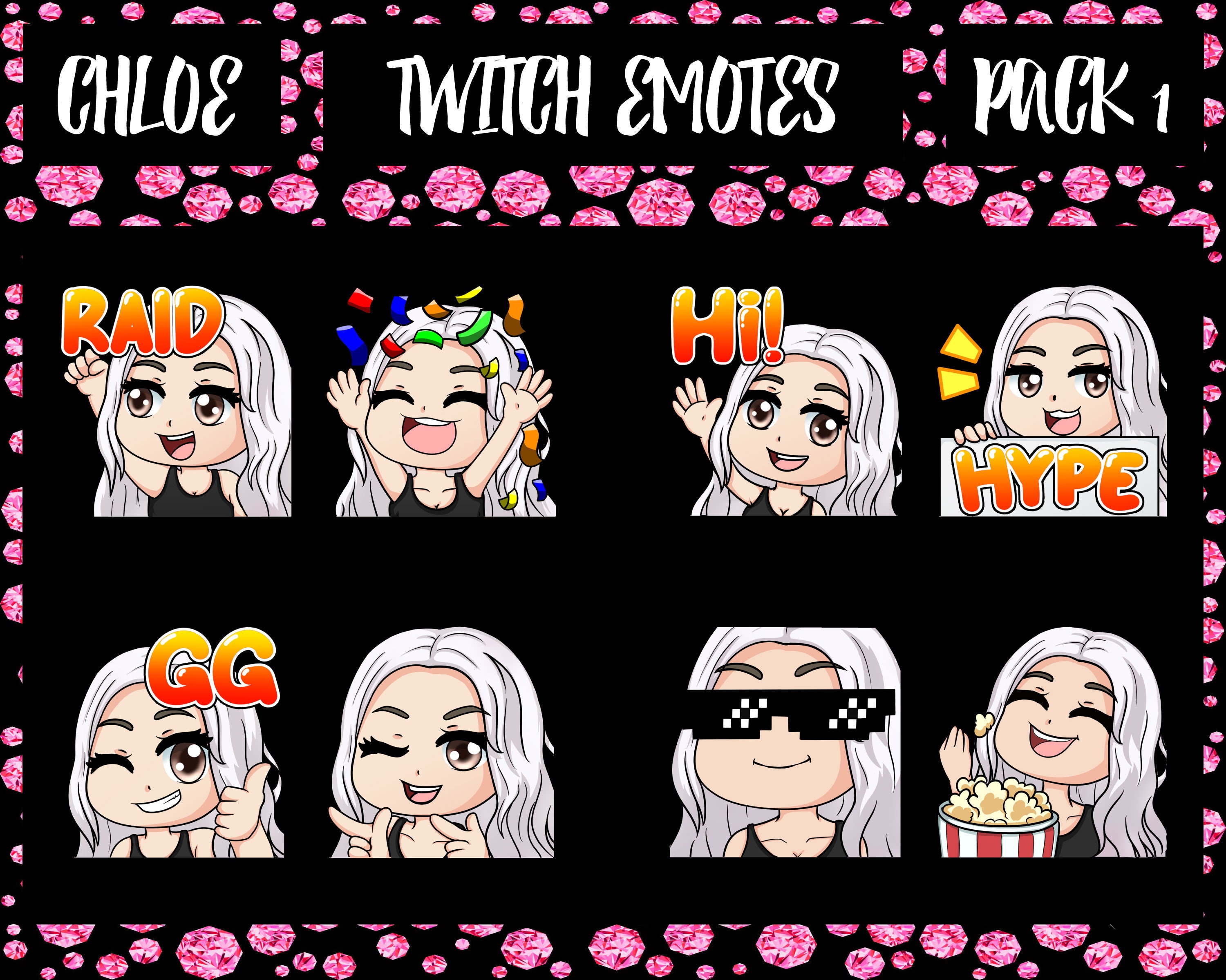 Twitch Female Emotes, Chloe-blonde Hair Hazel Eyes Pale Skin, Twitch ...