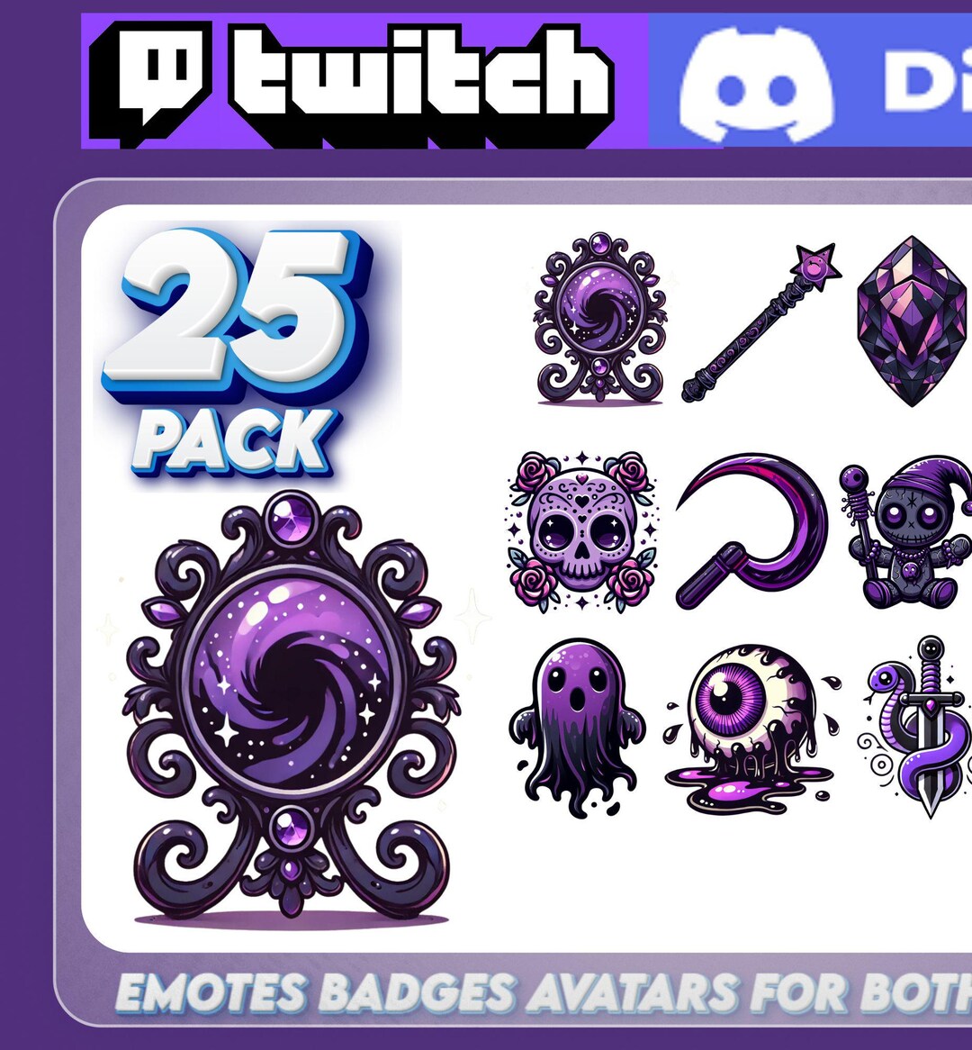 Halloween Collection Witchy Occult Mystic Twitch Discord Kick Sub Bit ...