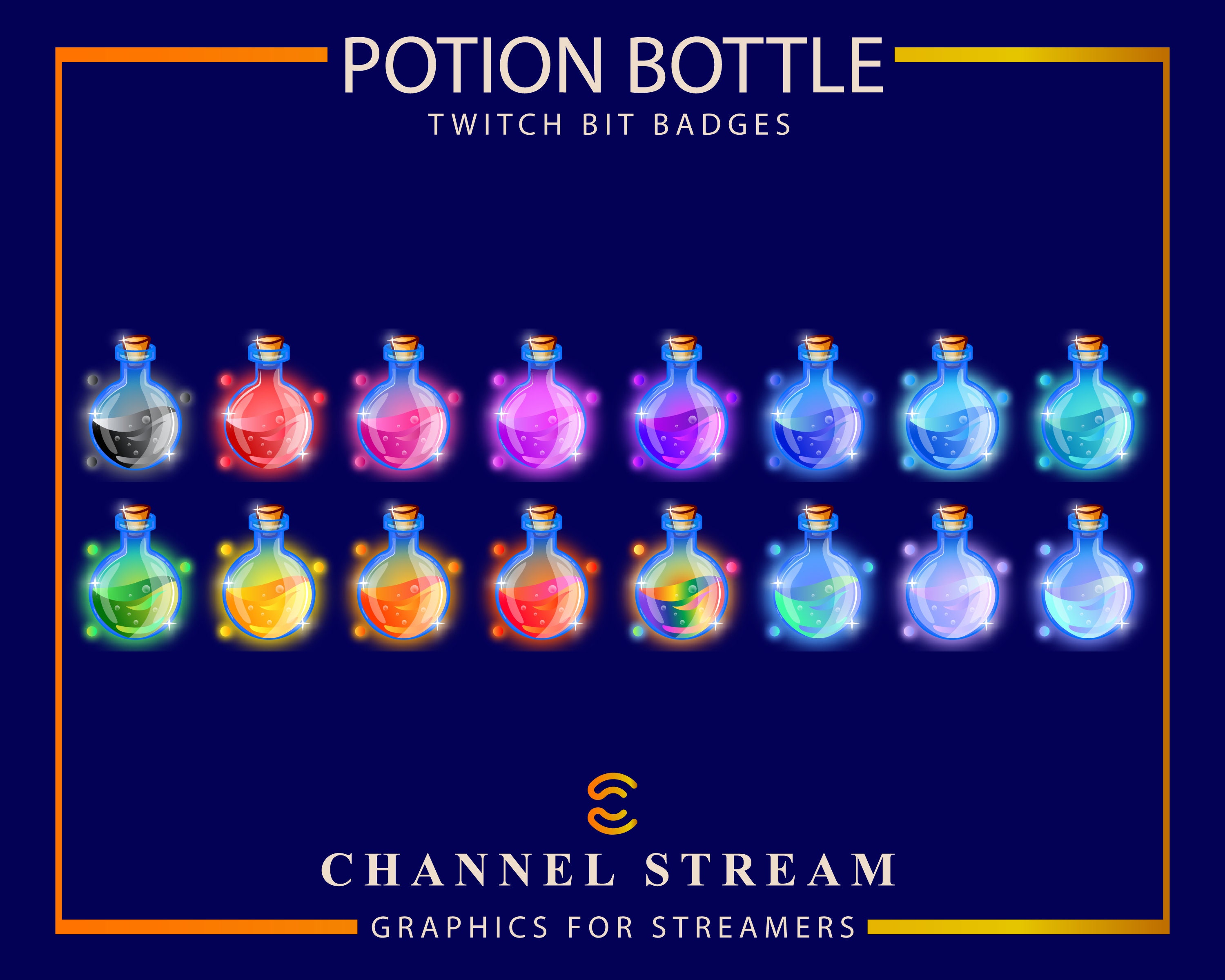Potion Bottle Bit Badges, Liquid Potion Bit Badges, Cheer Badges ...