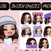 16 Twitch Female Emotes, Mega Pack, Lisa-brown Hair Brown Eyes Pale ...