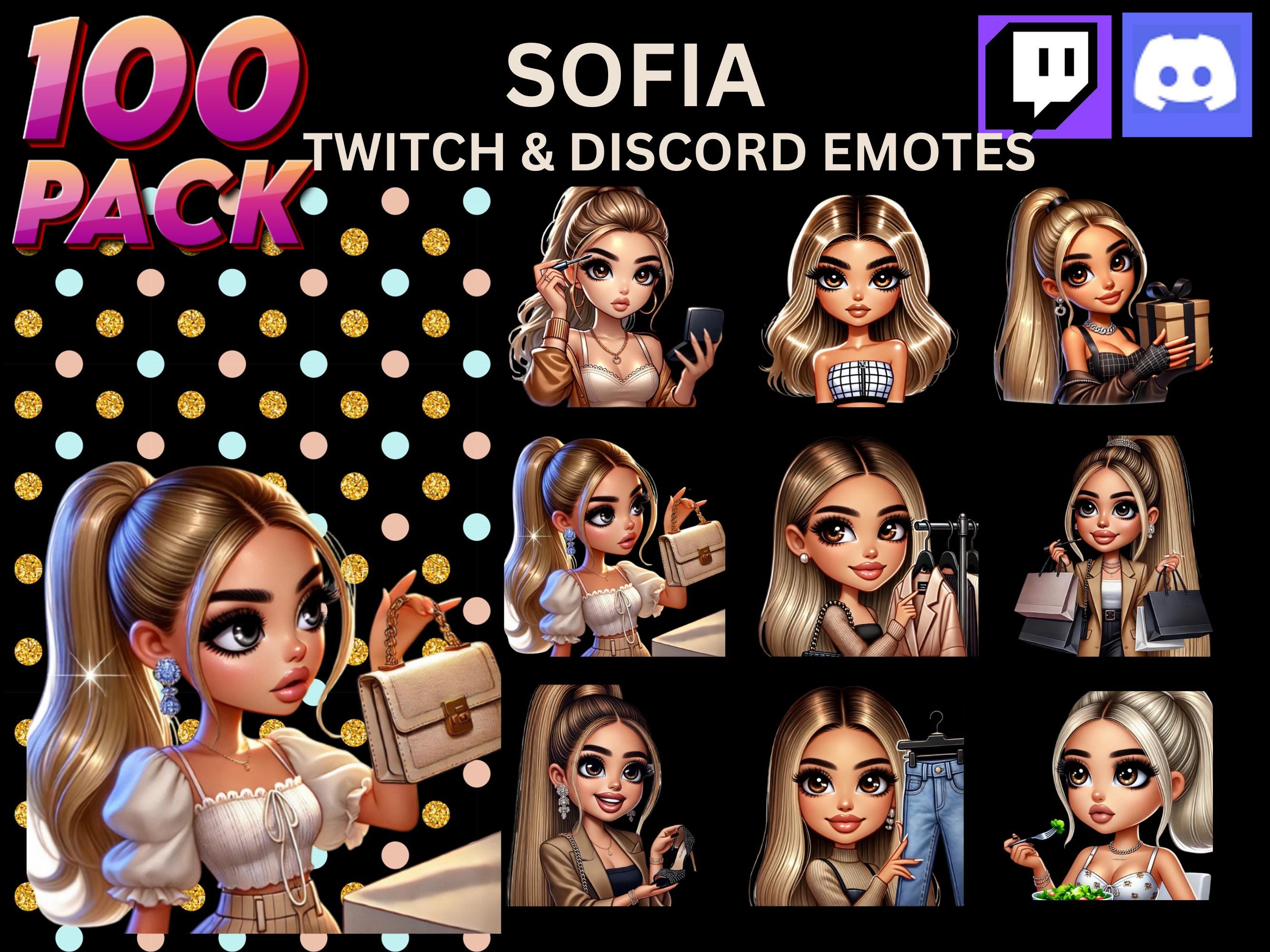 100 Female Emotes Girl Emote Twitch Discord Kick Sub Bit Badges Emojis ...