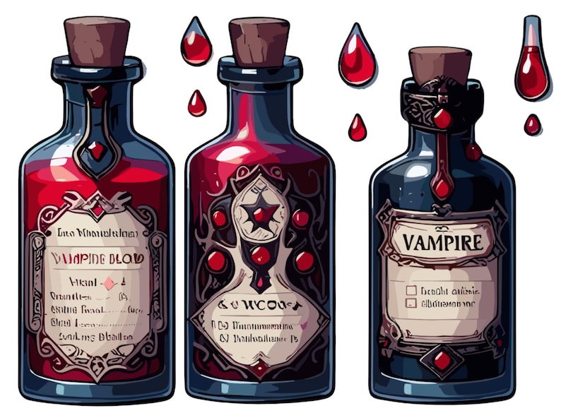 Vampire Blood Badges Twitch Discord Kick Sub Bit Badges Gothic Emotes ...